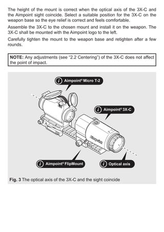 Instruction manual | Aimpoint 3X-C | Optics Trade | PDF