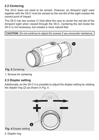 Instruction manual | Aimpoint 3X-C | Optics Trade | PDF