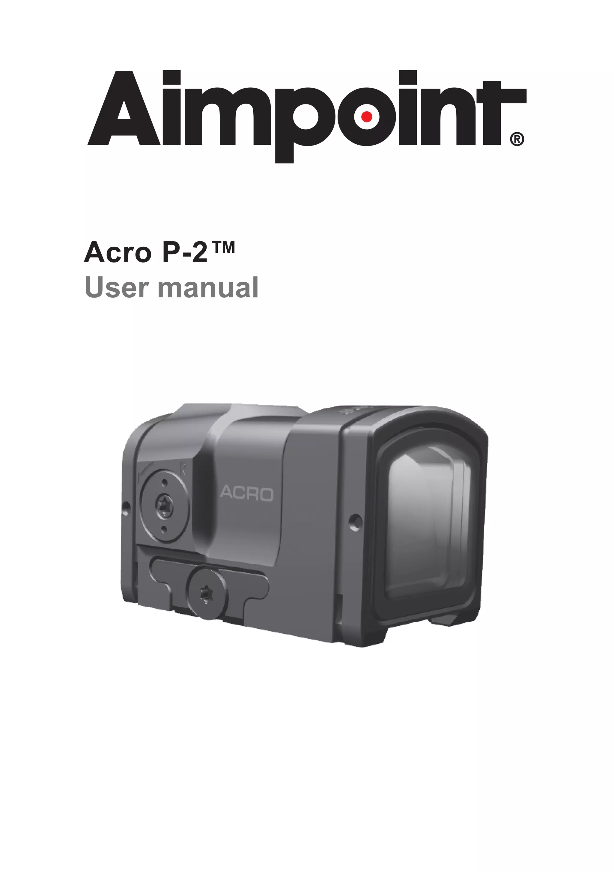 Instruction Manual | Aimpoint Acro P-2 | Optics Trade | PDF