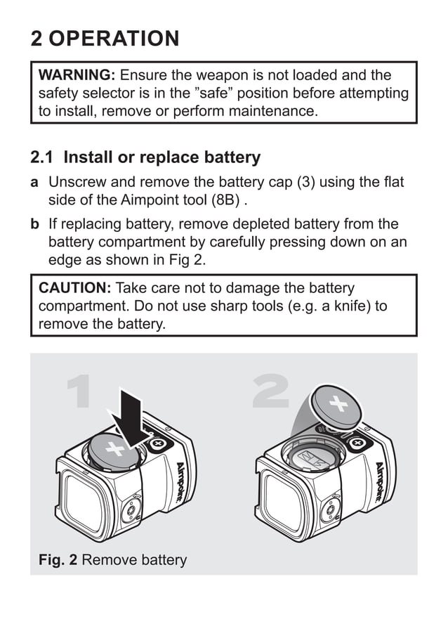 Instruction Manual | Aimpoint Acro P-2 | Optics Trade | PDF