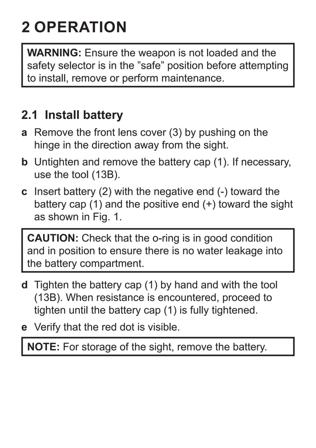 Instruction manual | Aimpoint CompM5 | Optics Trade | PDF