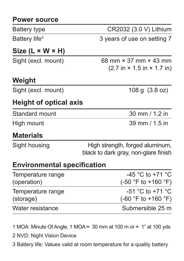 Product Sheet | Aimpoint Duty RDS | Optics Trade | PDF