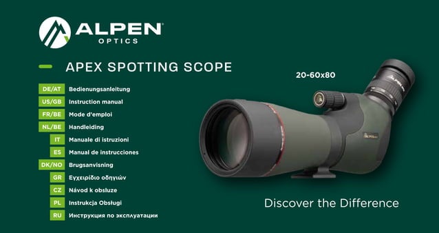 Instruction Manual | Alpen Optics Apex Spotting Scopes | Optics Trade | PPT