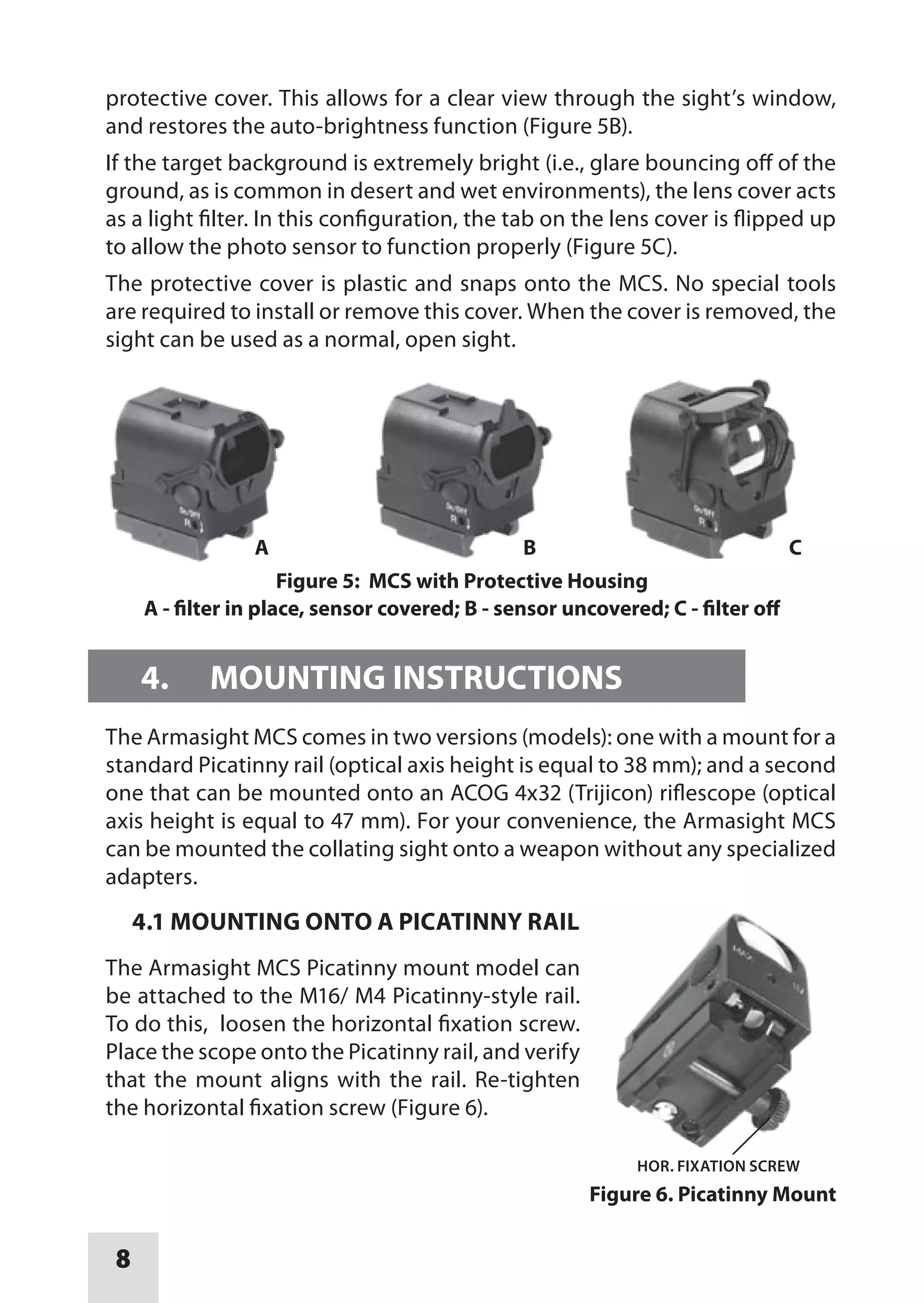 Instruction Manual ARMASIGHT Collimating Sight MCS | Optics Trade | PDF ...