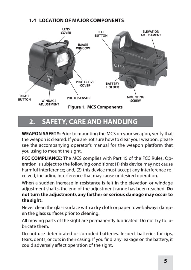 Instruction Manual ARMASIGHT Collimating Sight MCS | Optics Trade | PDF ...