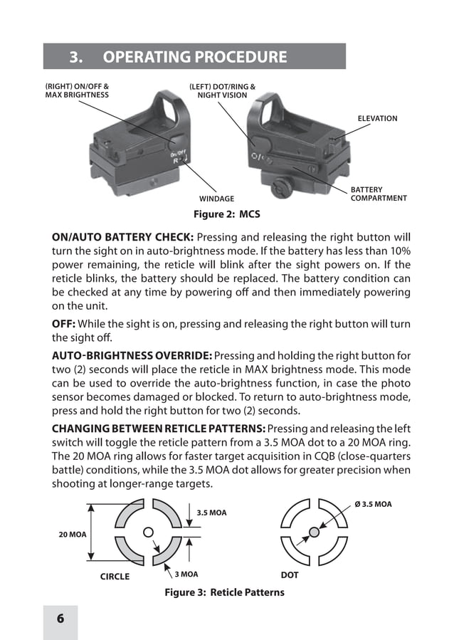 Instruction Manual ARMASIGHT Collimating Sight MCS | Optics Trade | PDF ...