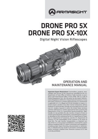 Instruction Manual ARMASIGHT DRONE PRO 5X-10X NV Rifle Scope | Optics ...