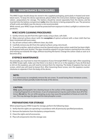 Instruction Manual ARMASIGHT WWZ NV Weapon Sights | Optics Trade | PDF