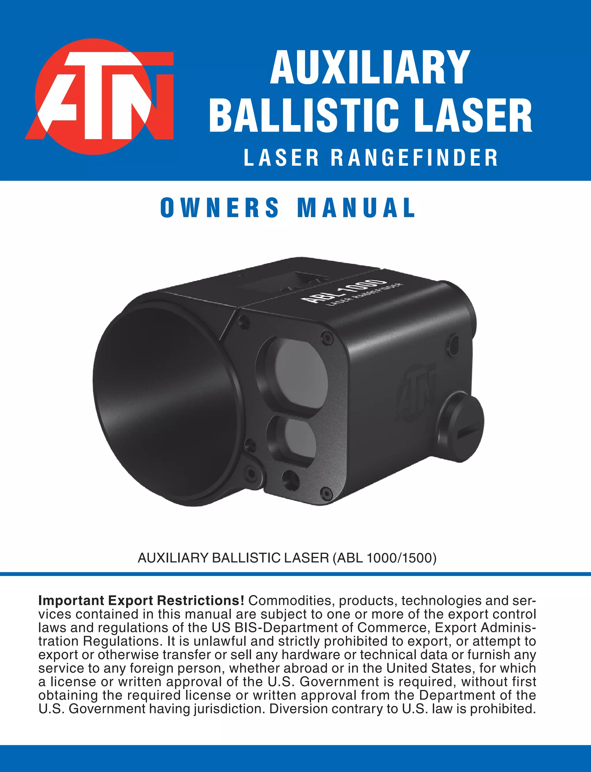 Instruction Manual | ATN ABL Laser Rangefinder | Optics Trade | PDF