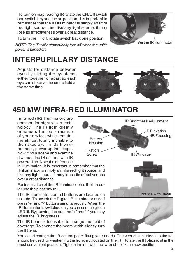 Instruction Manual ATN NVB8X Series NV Bi-ocular | Optics Trade