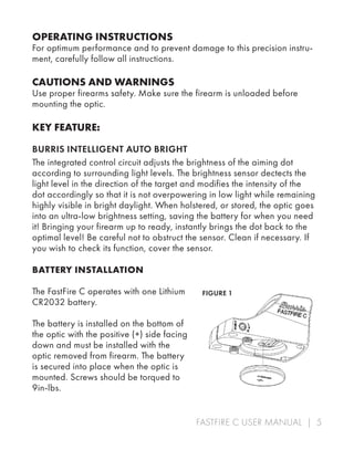 Instruction Manual | Burris Fastfire C | Optics Trade | PDF