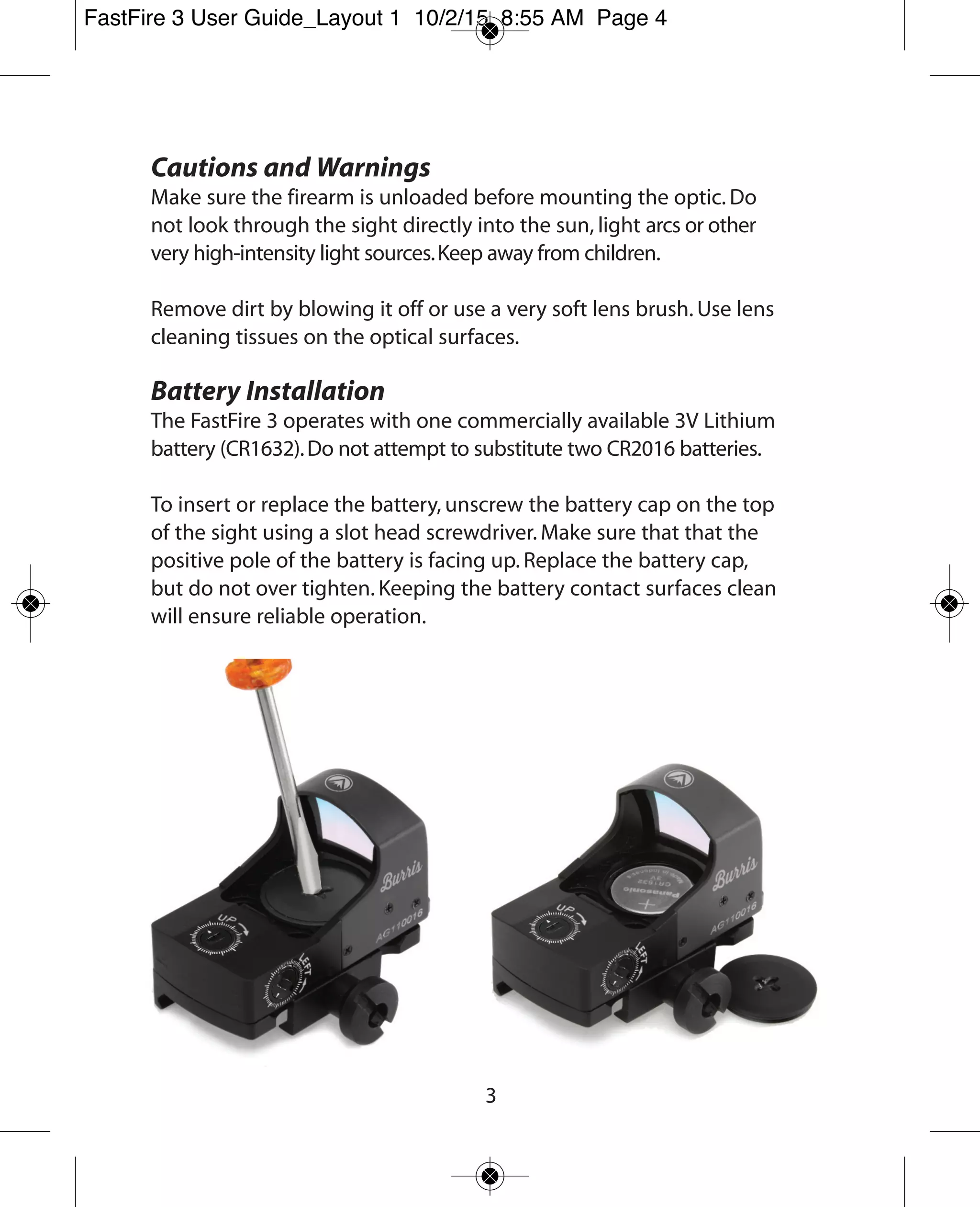 Instruction Manual | Burris Fast Fire III | Optics Trade | PDF