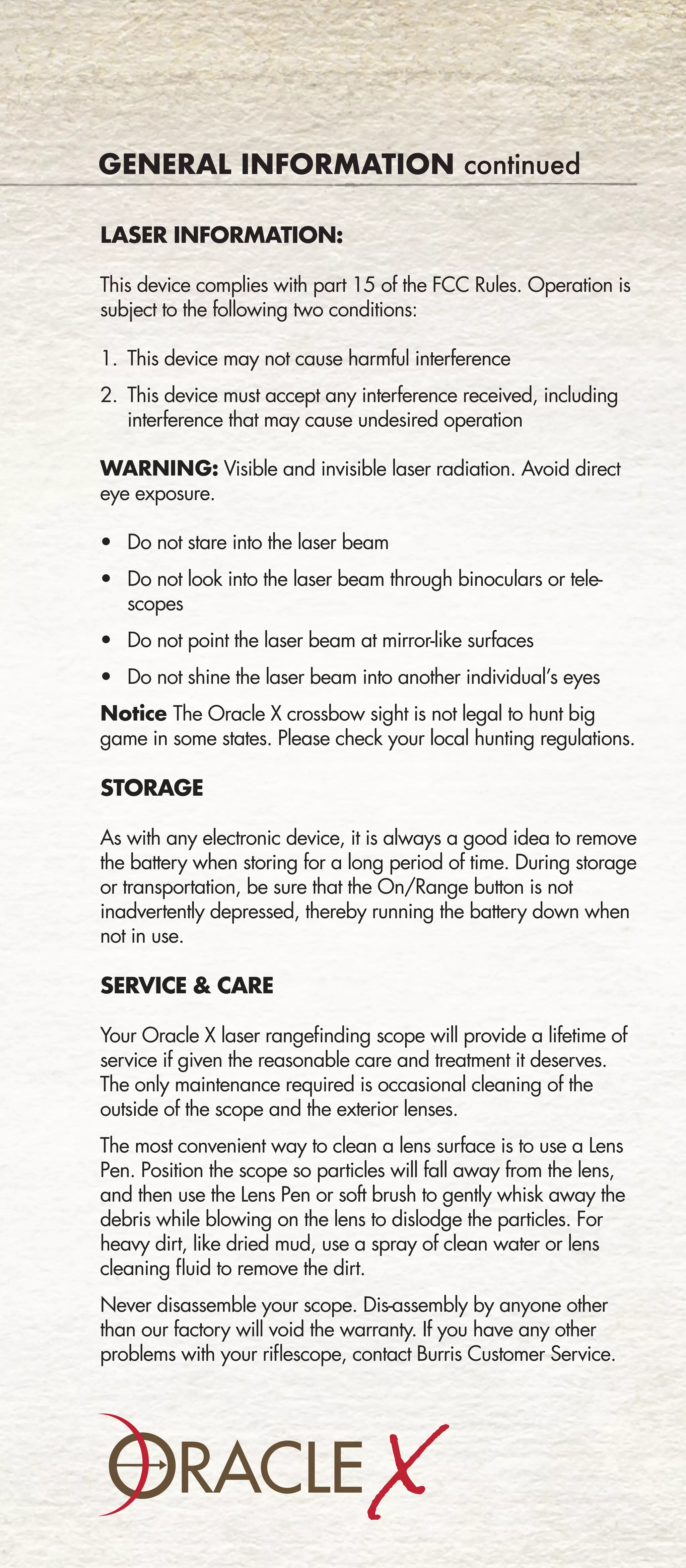 Instruction Manual | Burris Oracle X Rangefinder Crossbow Scope ...