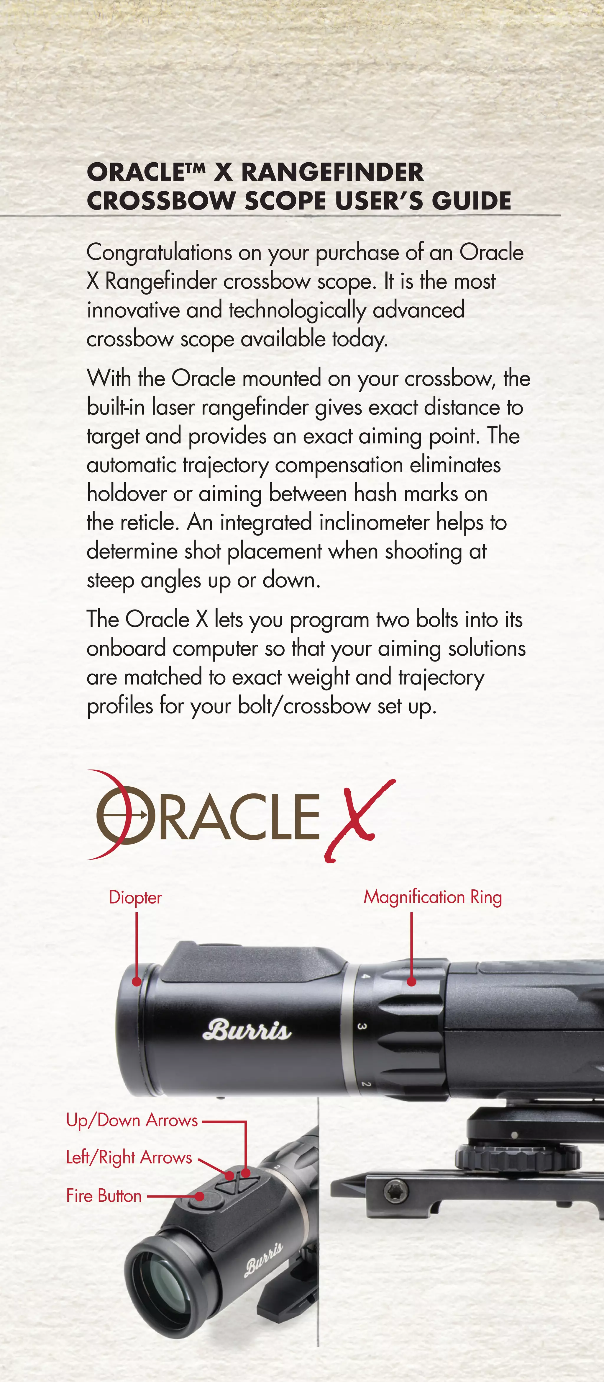 Instruction Manual | Burris Oracle X Rangefinder Crossbow Scope ...