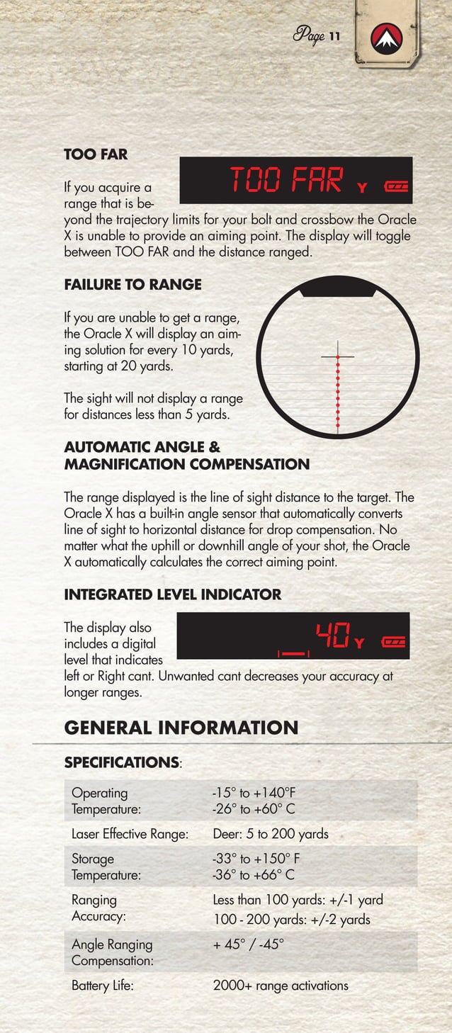 Instruction Manual | Burris Oracle X Rangefinder Crossbow Scope | Optics Trade | PDF