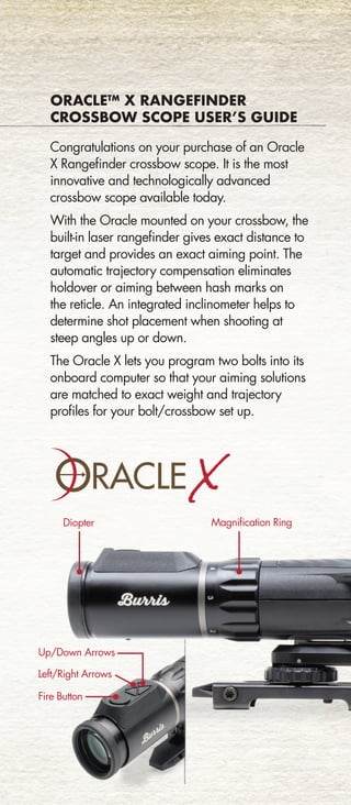 Instruction Manual | Burris Oracle X Rangefinder Crossbow Scope ...