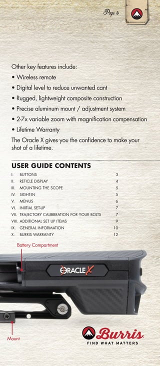 Instruction Manual | Burris Oracle X Rangefinder Crossbow Scope ...