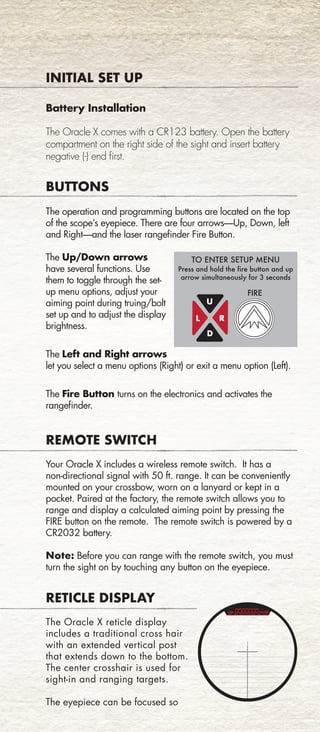 Instruction Manual | Burris Oracle X Rangefinder Crossbow Scope ...