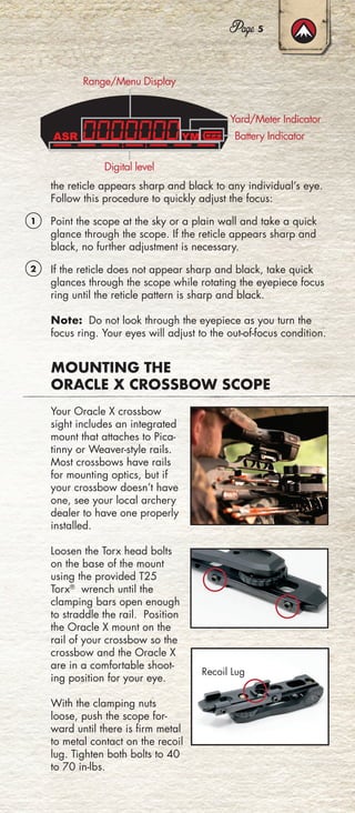 Instruction Manual | Burris Oracle X Rangefinder Crossbow Scope ...