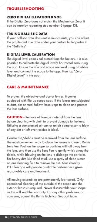Instruction Manual | Burris Veracity PH Rifle Scopes | Optics Trade | PDF