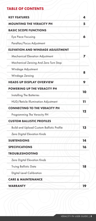 Instruction Manual | Burris Veracity PH Rifle Scopes | Optics Trade | PDF