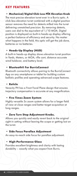 Instruction Manual | Burris Veracity PH Rifle Scopes | Optics Trade | PDF