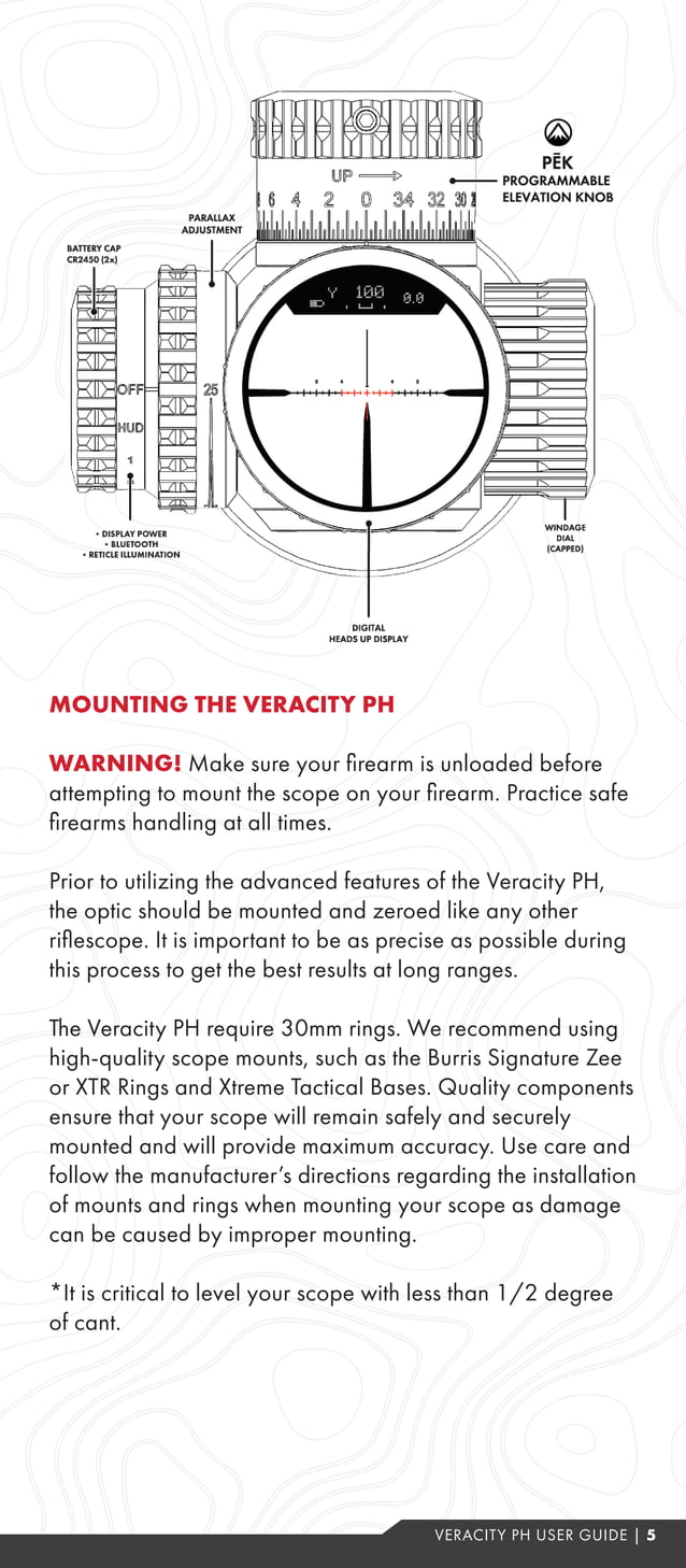 Instruction Manual | Burris Veracity PH Rifle Scopes | Optics Trade | PDF