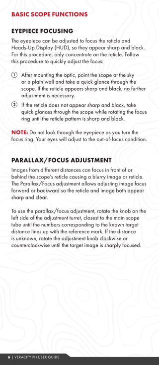 Instruction Manual | Burris Veracity PH Rifle Scopes | Optics Trade | PDF
