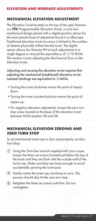 Instruction Manual | Burris Veracity PH Rifle Scopes | Optics Trade | PDF
