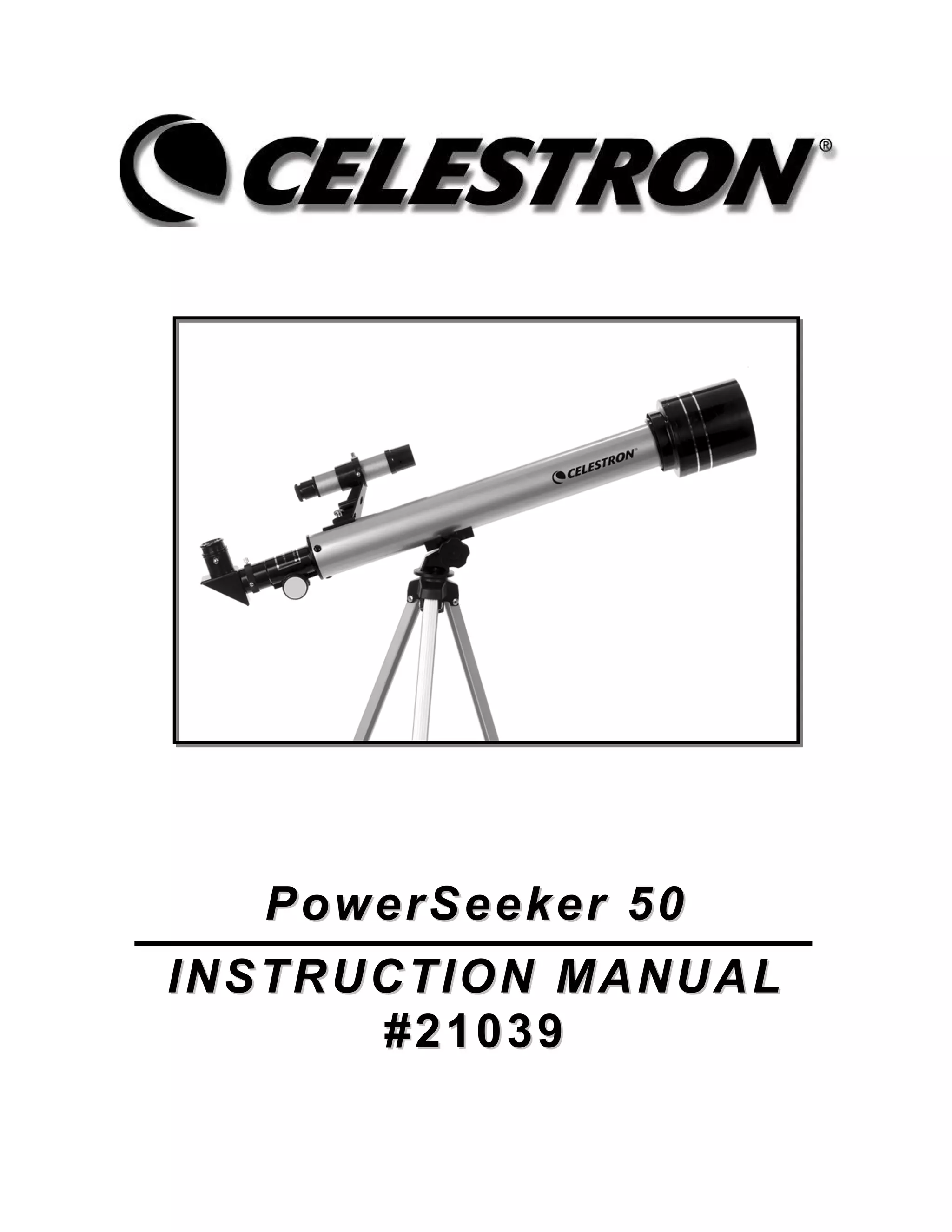 Instruction Manual | Celestron PowerSeeker 50 Telescopes | Optics Trade ...