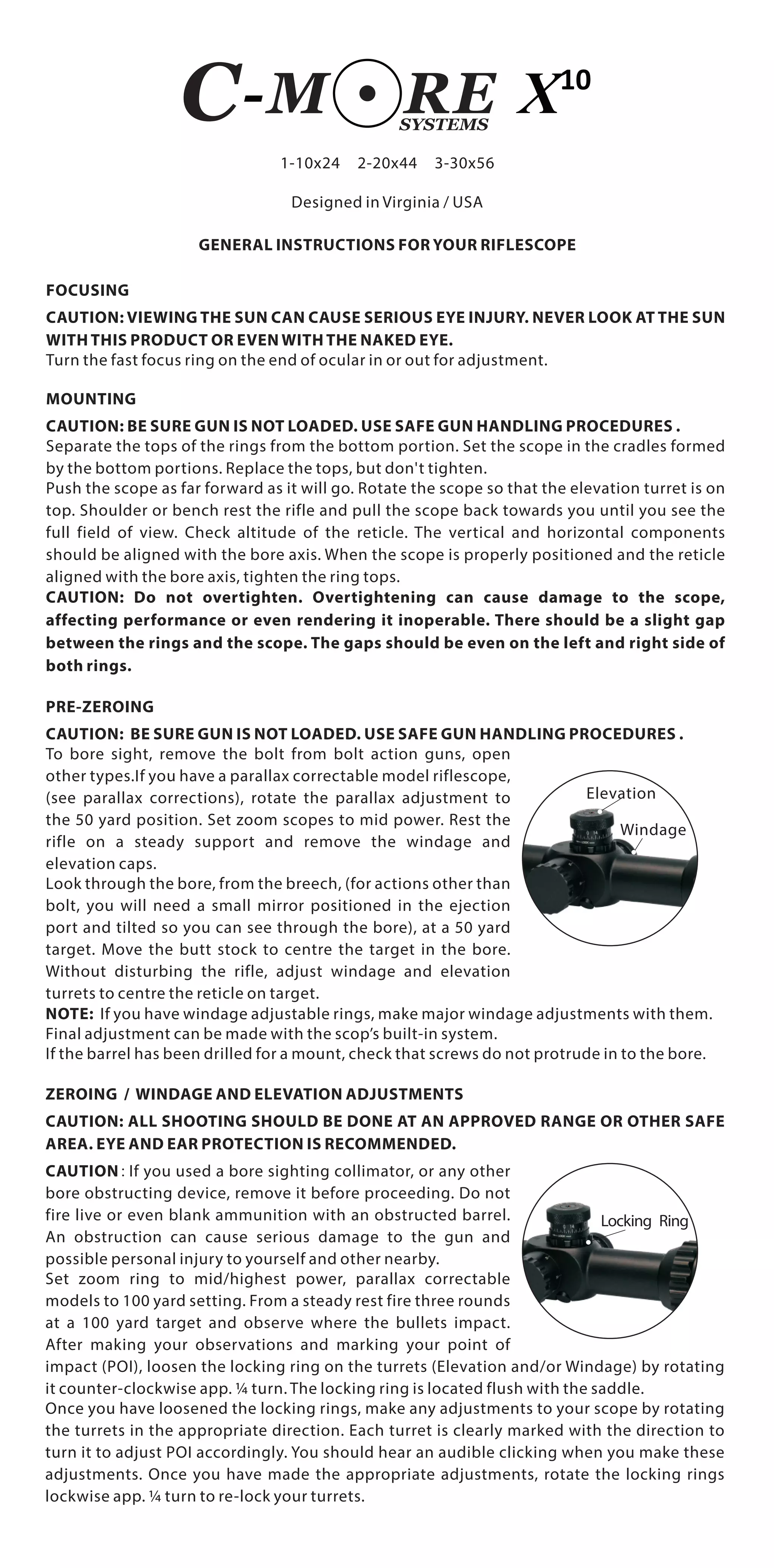Instruction manual | Nikko Stirling C-more Rifle Scopes | Optics Trade ...