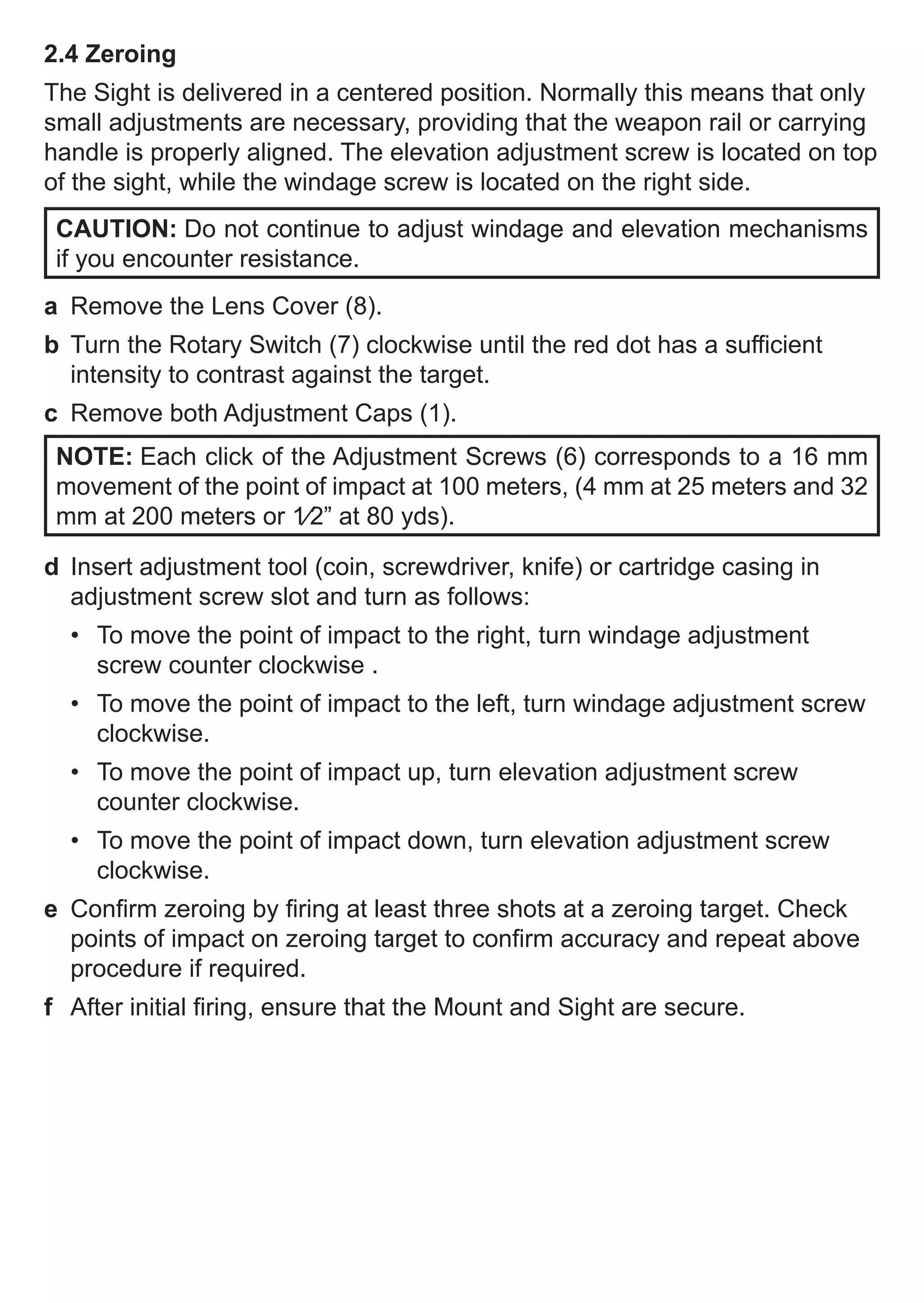 Instruction manual | Aimpoint CompM4 and CompM4s | Optics Trade | PDF