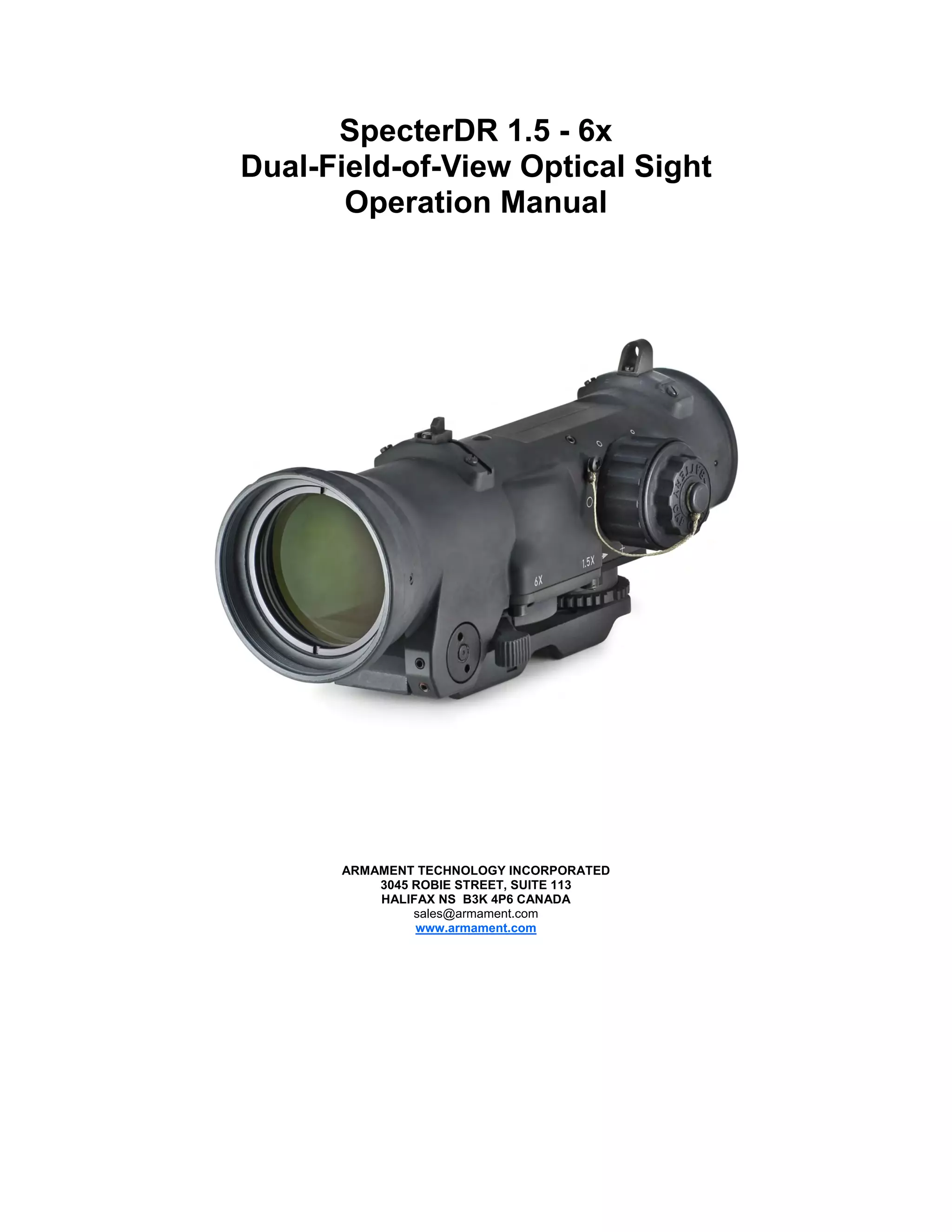 Instruction Manual | Elcan Specter DR 1.5-6x42 Riflescope | Optics ...