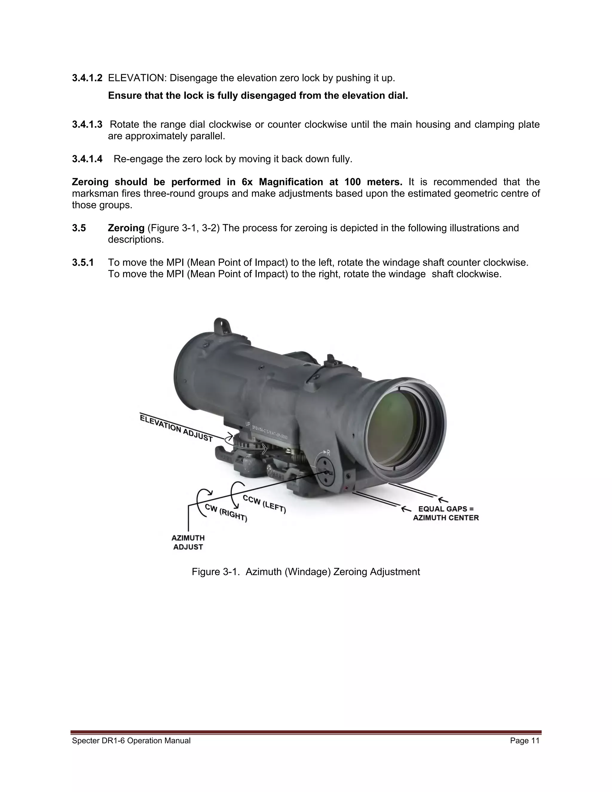 Instruction Manual | Elcan Specter DR 1.5-6x42 Riflescope | Optics ...