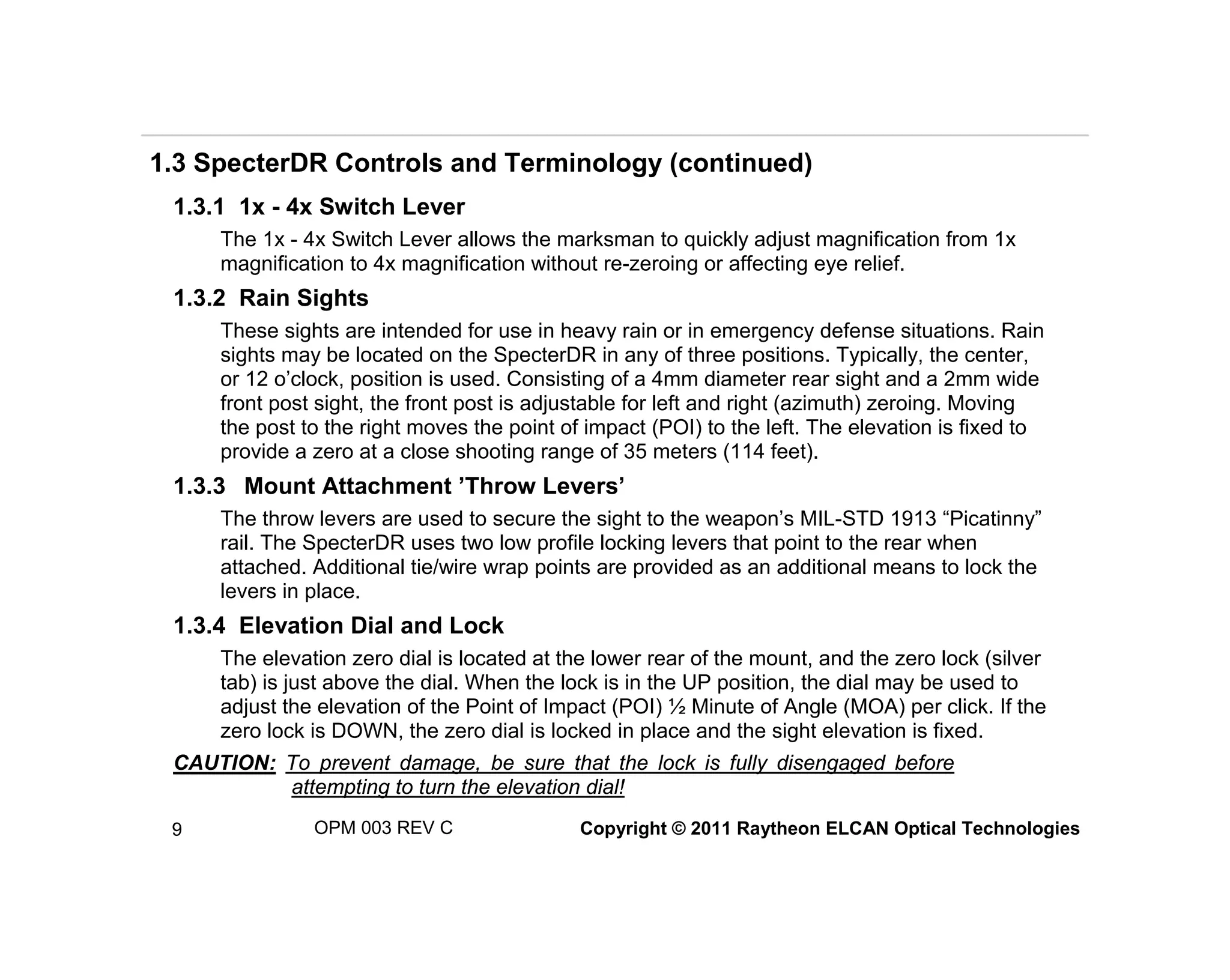 Instruction Manual | Elcan Specter DR 1-4x32 Riflescope | Optics Trade ...
