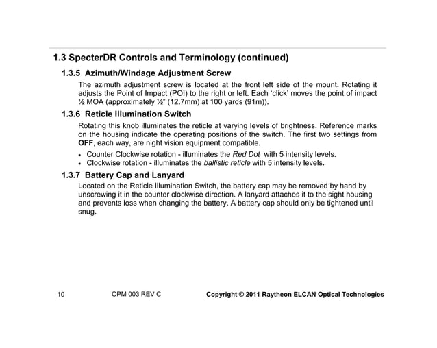 Instruction Manual | Elcan Specter DR 1-4x32 Riflescope | Optics Trade ...