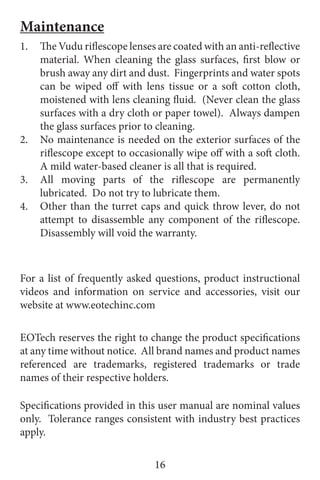 Instruction Manual | EO Tech 1-6x24 | Optics Trade | PDF