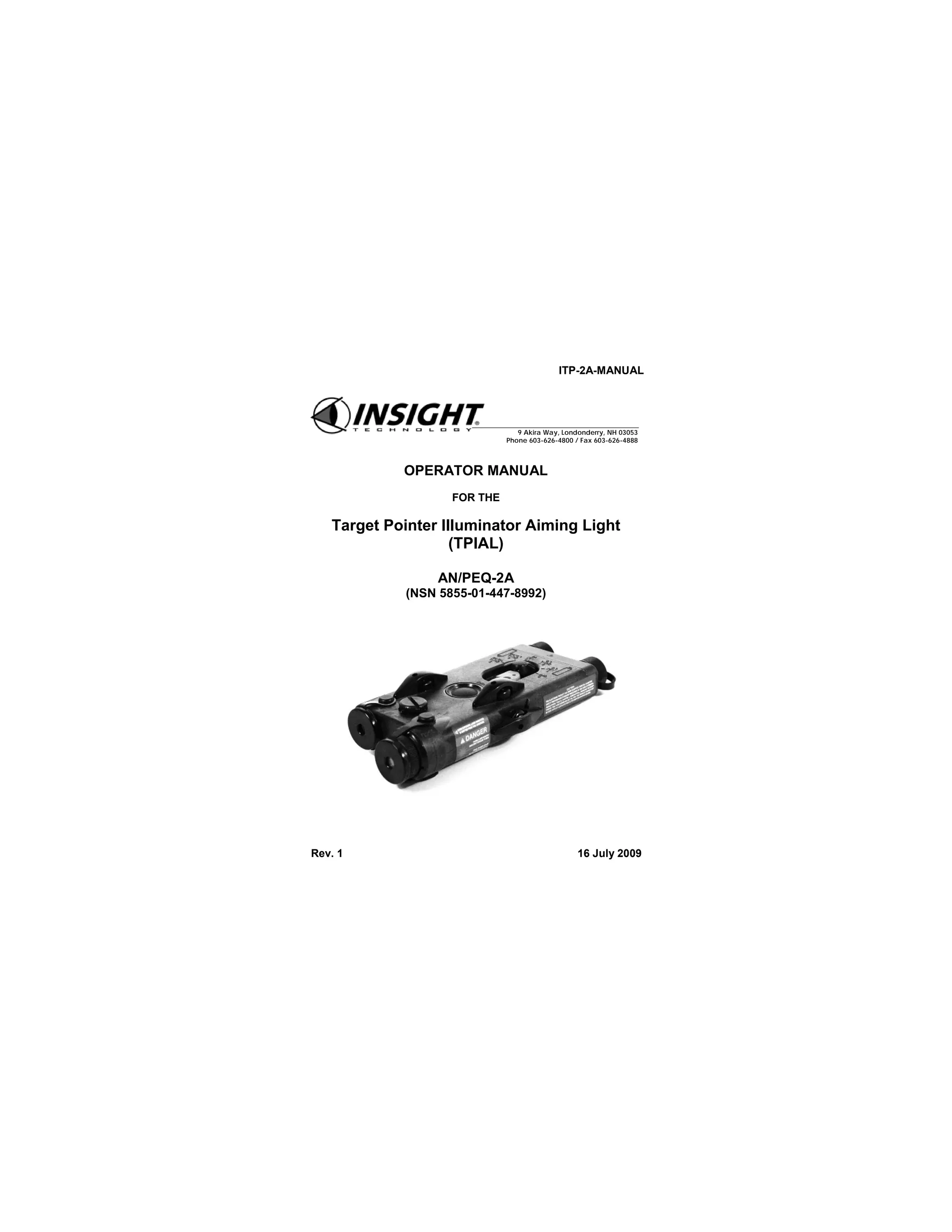 Instruction Manual EOTECH TPIAL | Optics Trade | PDF