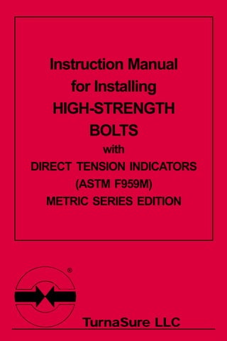 Instruction manual for installing high strength bolts with direct ...