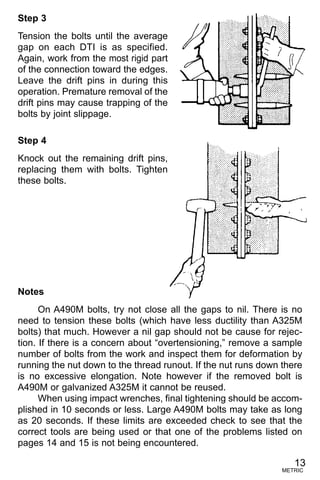 Instruction manual for installing high strength bolts with direct ...