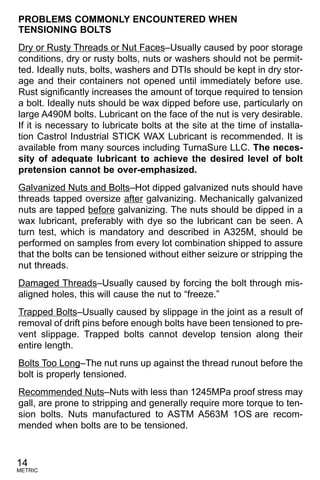 Instruction manual for installing high strength bolts with direct ...