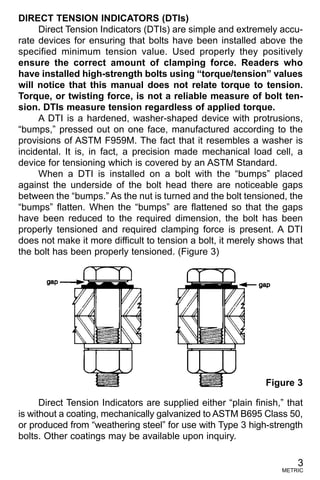 Instruction manual for installing high strength bolts with direct ...