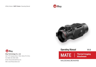 Instruction Manual | InfiRay Mate Series | Optics Trade | PDF