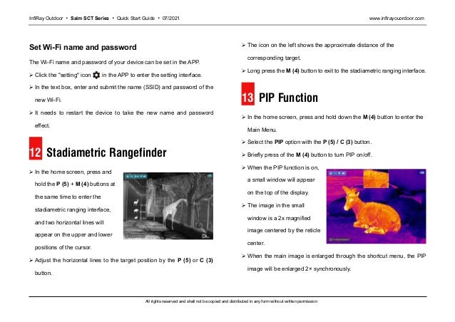 Instruction Manual | InfiRay Saim SCT V2 Thermal Riflescopes | Optics ...