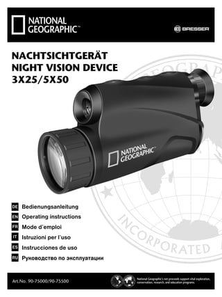 Instruction manual | National Geographic 3x25 Night Vision | Optics ...