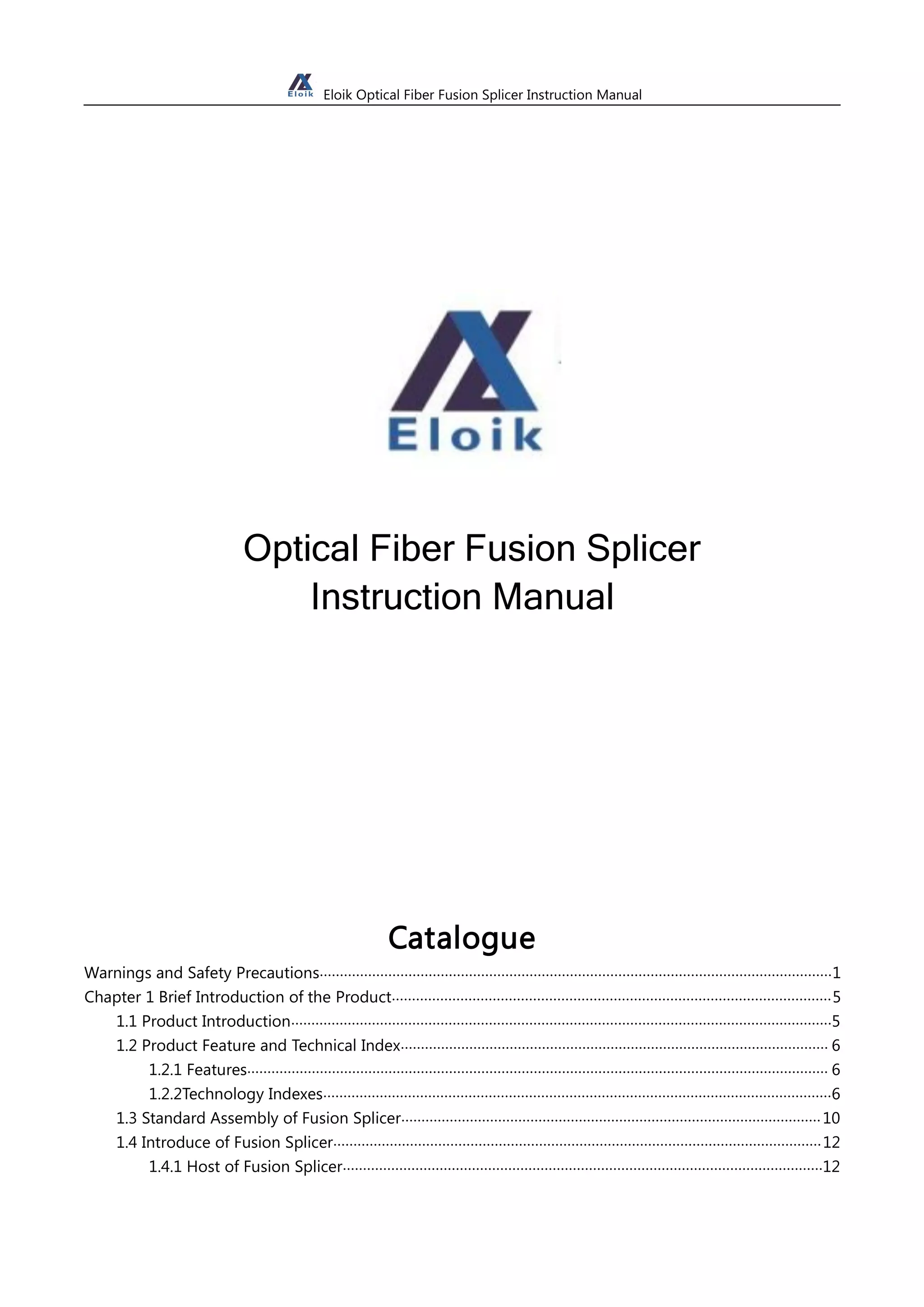 Instruction manual of ALK-88 ultra-mini optic fiber fusion splicer with ...