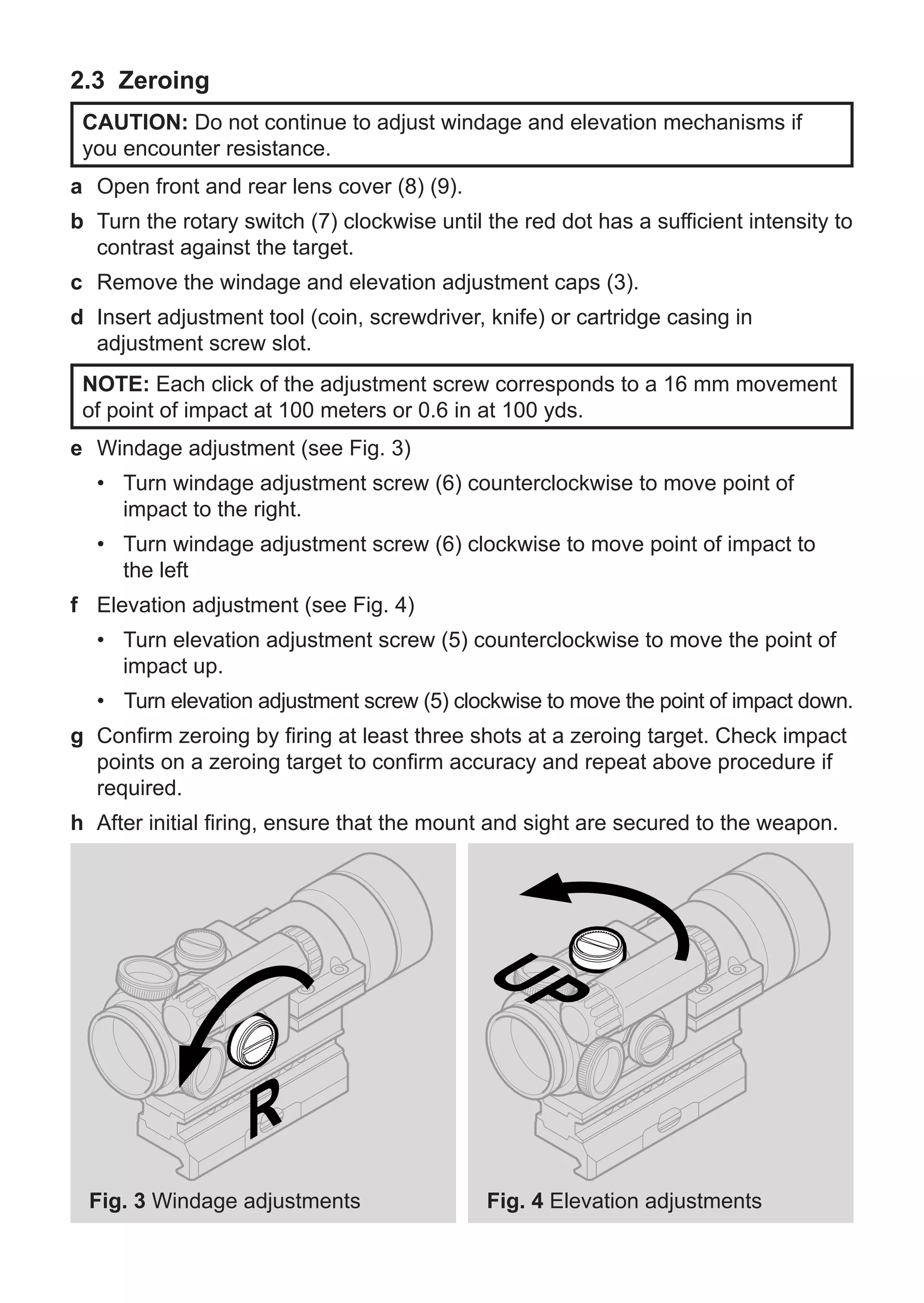 Instruction manual | Aimpoint PRO | Optics Trade | PDF