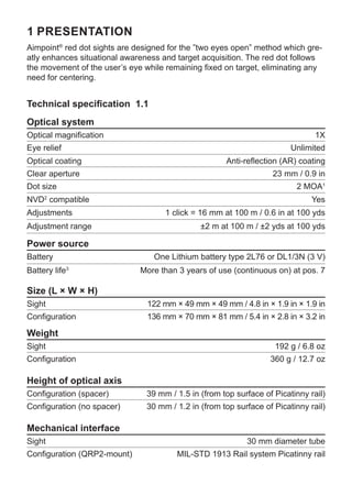 Instruction manual | Aimpoint PRO | Optics Trade | PDF | Arms ...