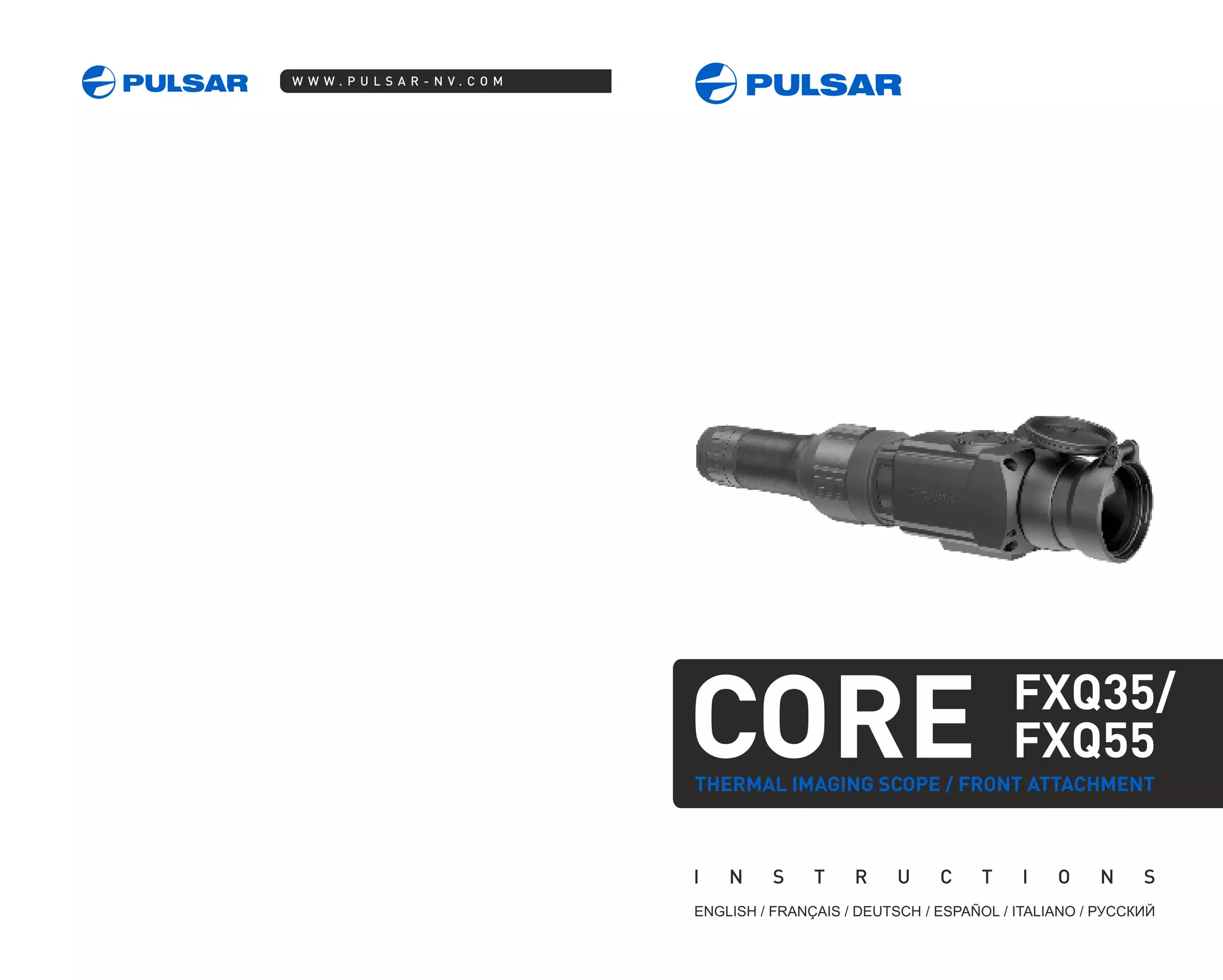 Instruction Manual | Pulsar Core FXQ | Optics Trade | PPT