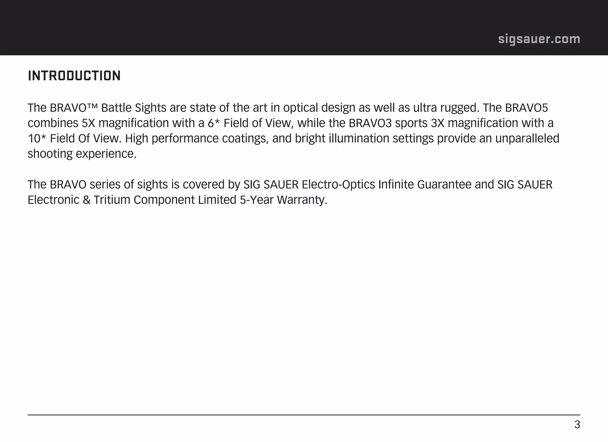 Instruction Manual | Sig Sauer Bravo Sights | Optics Trade | PDF